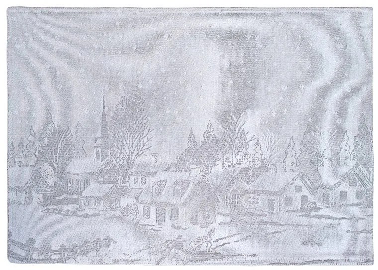 SCANquilt prostírání MOTIV LUREX zima šedostříbrná prostírání cca 30 x 45 cm