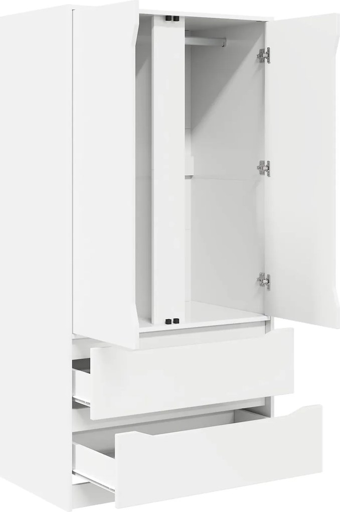 Šatní skříň se dveřmi Bílý 79,5 x 49 x 156 cm Dřevěný materiál 3406245