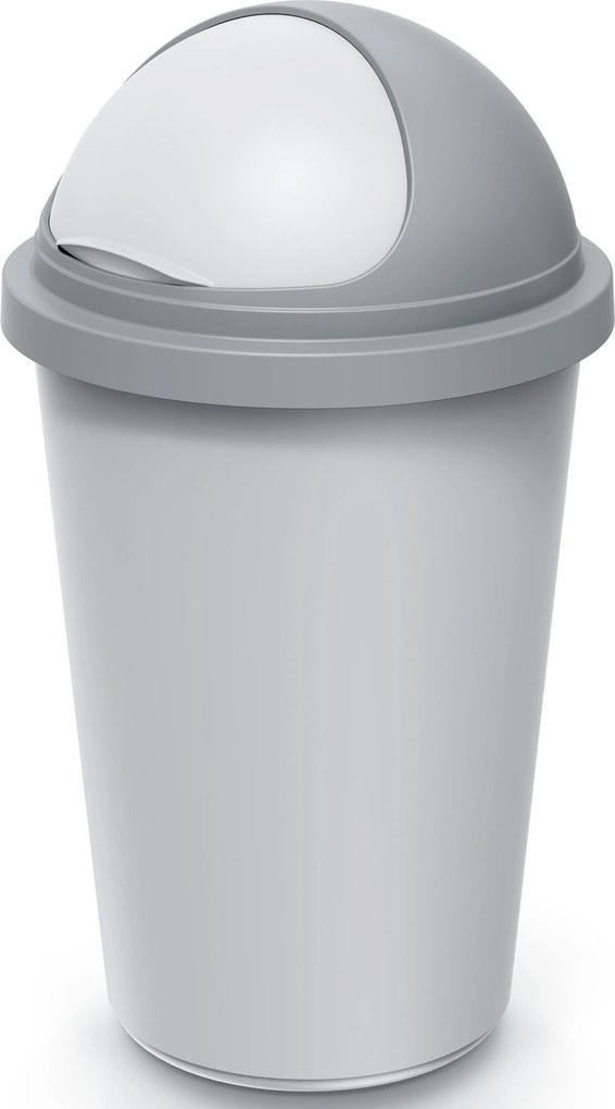 Odpadkový koš stříbrná/šedý plast 50L