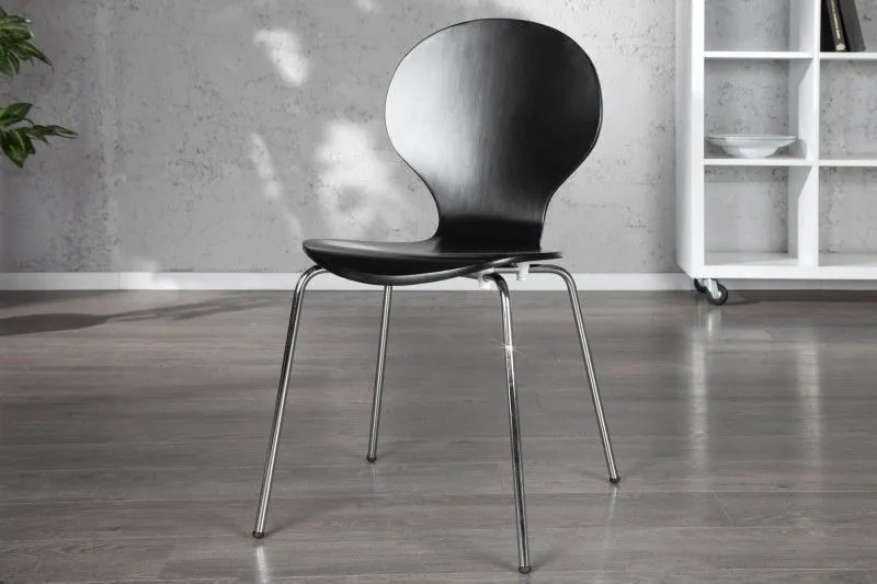 Deflee židle FORM BLACK ZDL14buková překližka, kovová základna  45 cm x 85 cm x 45 cm