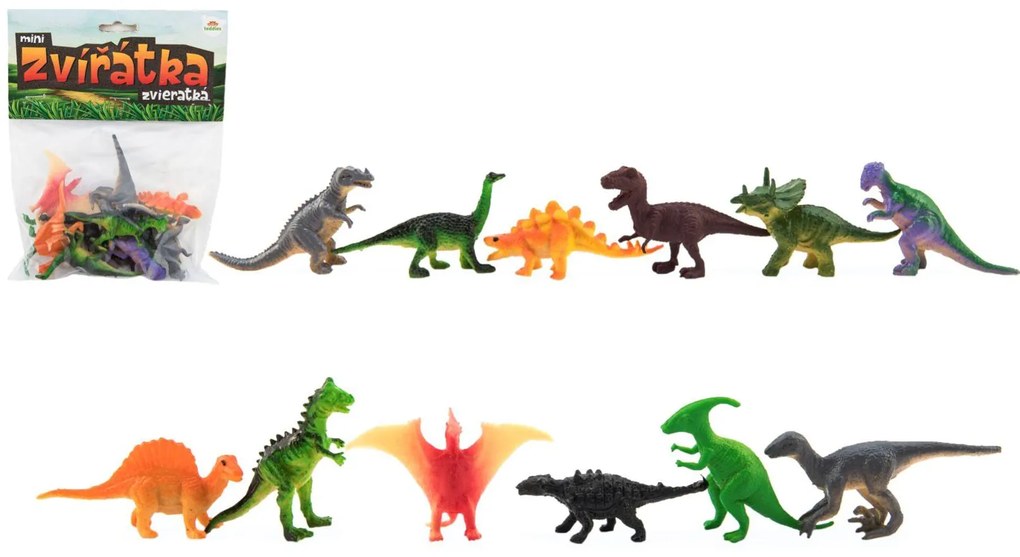 Zvířátka dinosauři mini plast 6-7cm 12ks v sáčku