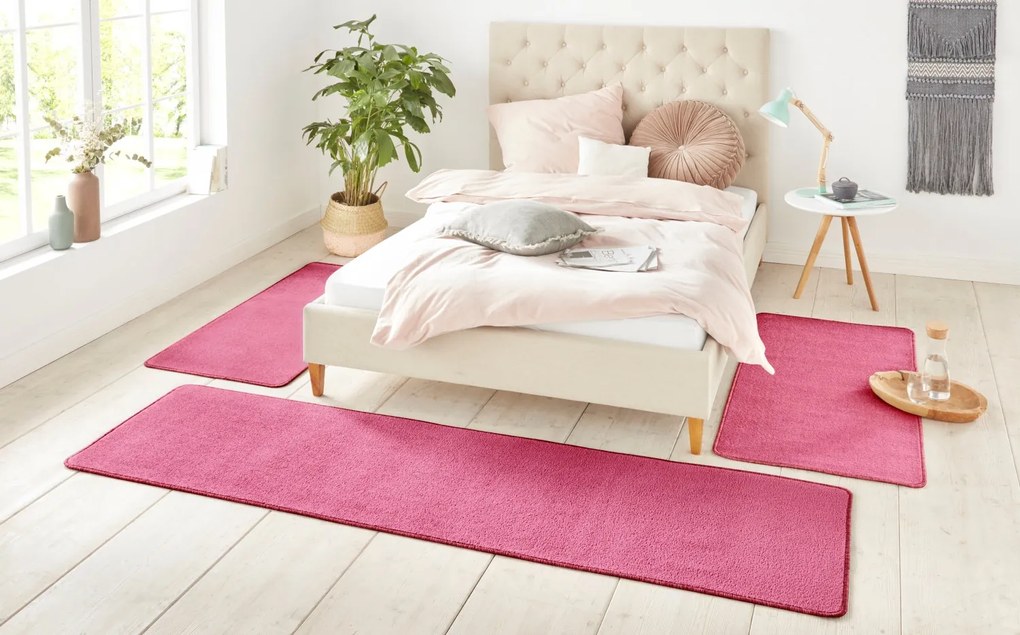 Hanse Home Collection koberce Kobercová sada Nasty 101147 Pink - 3 díly: 70x140 cm (2x), 70x240 cm (1x) cm