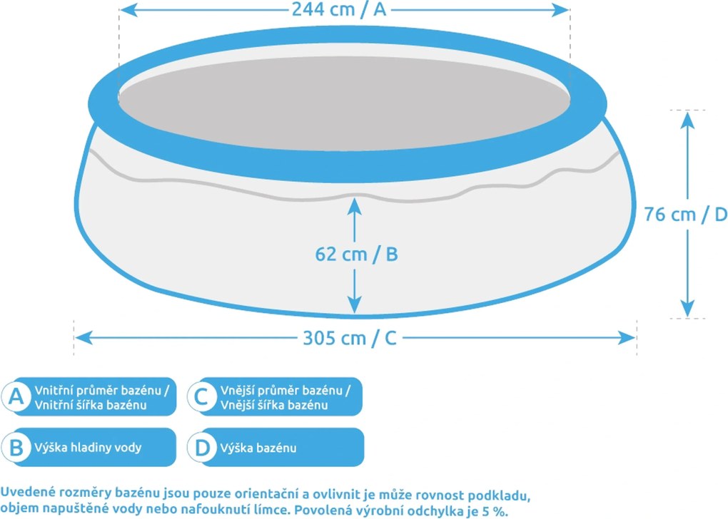 Intex | Bazén Tampa 3,05x0,76 m s kartušovou filtrací a příslušenstvím | 19900029