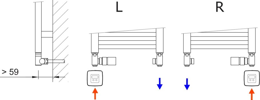 ISAN Termostatický ventil úhlový – triaxiální pro kombinované zapojení Barva: Chrom, Šroubení: Al/PE-X, Al/PERT (∅ 16x2mm), Orientace: Pravá