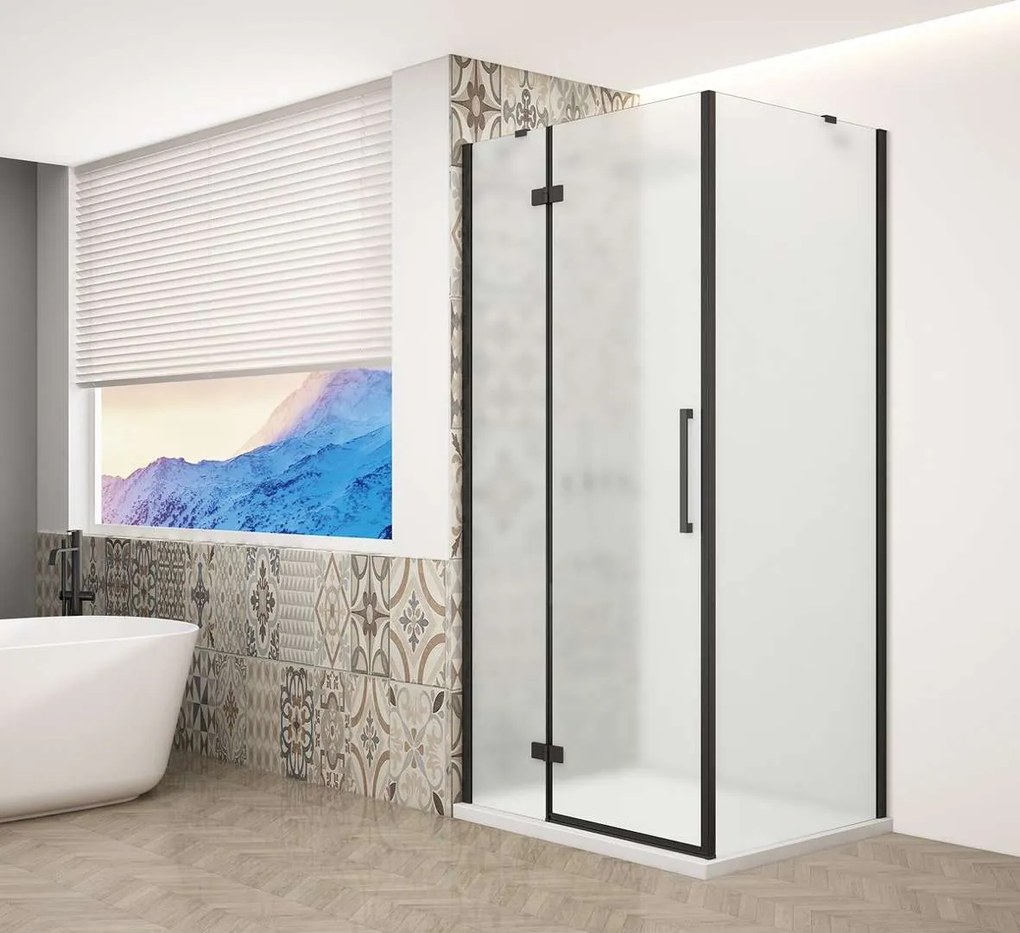 Gelco Trinity - Sprchový kout 100x100 cm, levé, matné sklo/černá GT5610-10ML-B