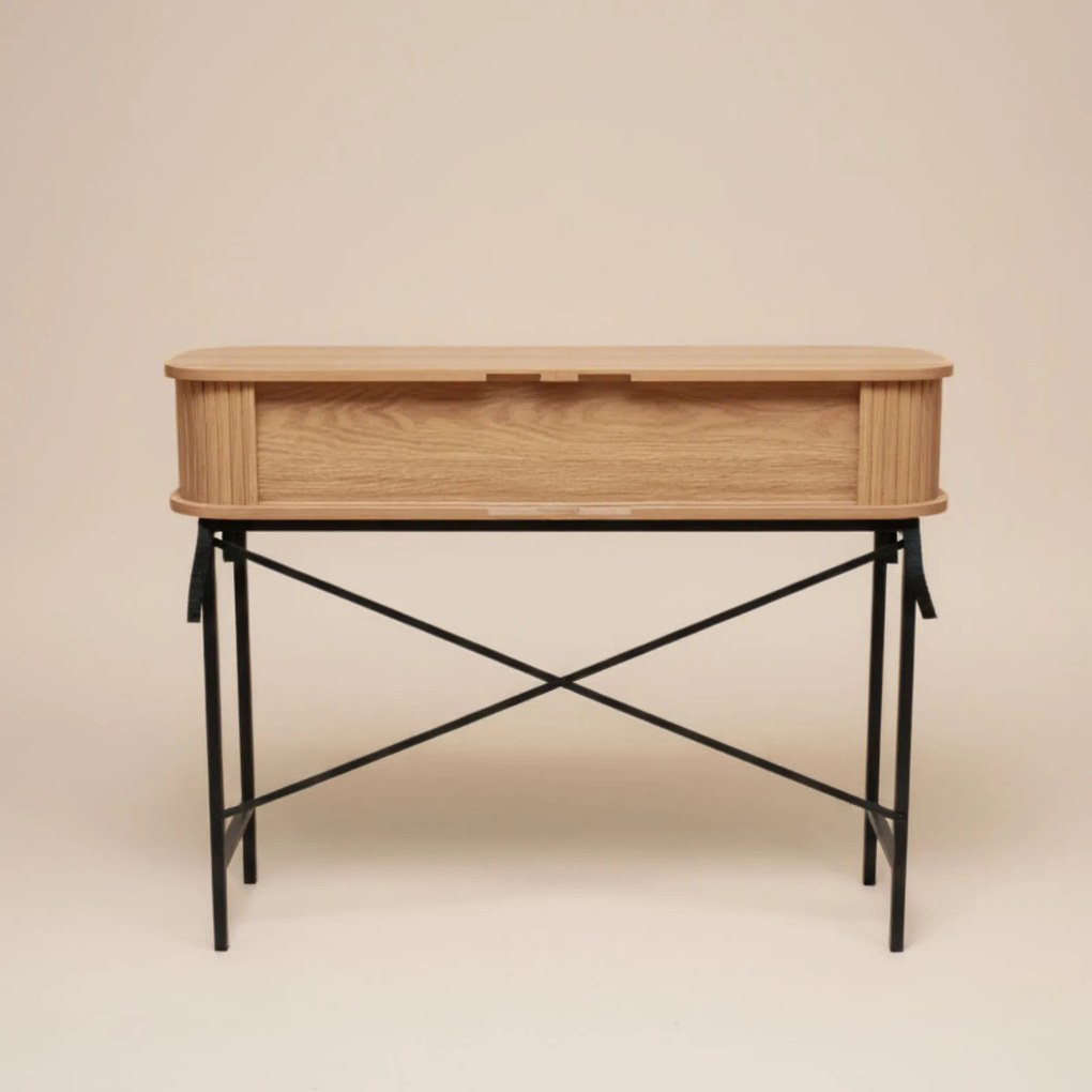 Konzole SCAVA s posuvnými dveřmi, drážkovaná, 100 x 35 x 80,5 cm