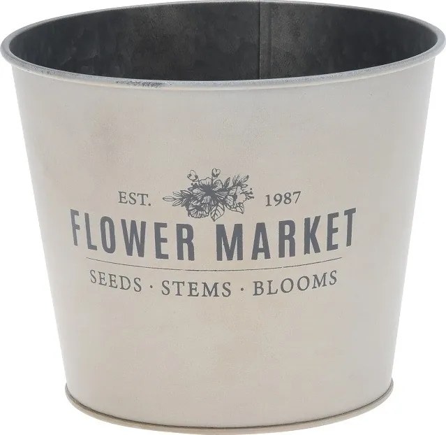 Květináč Flower market – béžový 17 × 14 cm