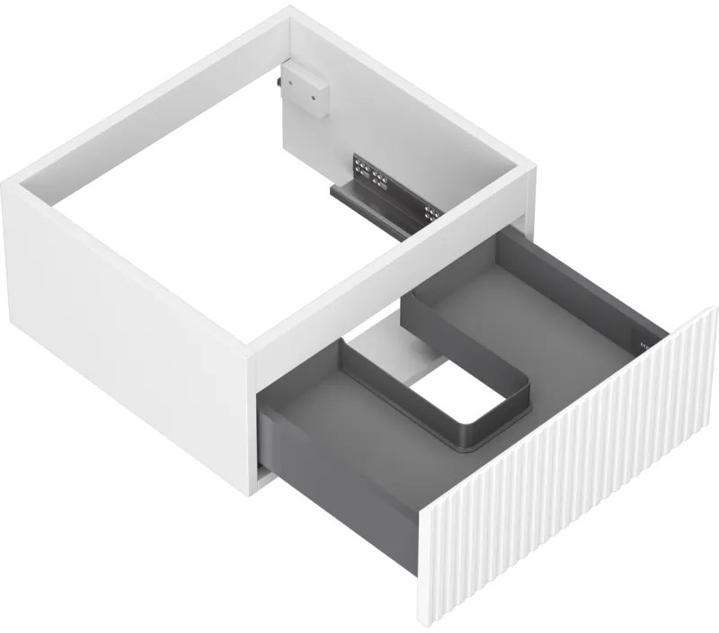 Mexen Rivel, koupelnová skříňka pod umyvadlo 50 cm, 1 zásuvka, drážkovaná, bílá matná, 91A20-05023-1-BF01