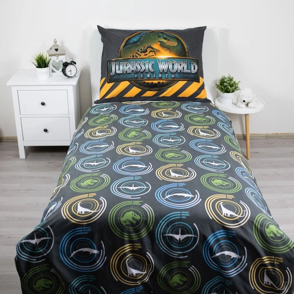 Bavlněné dětské povlečení na jednolůžko 140x200 cm Jurassic World "T-Rex" – Jerry Fabrics