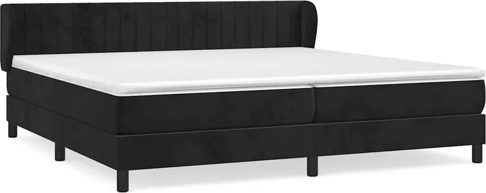 Box spring postel s matrací černá 200x200 cm samet 3127633