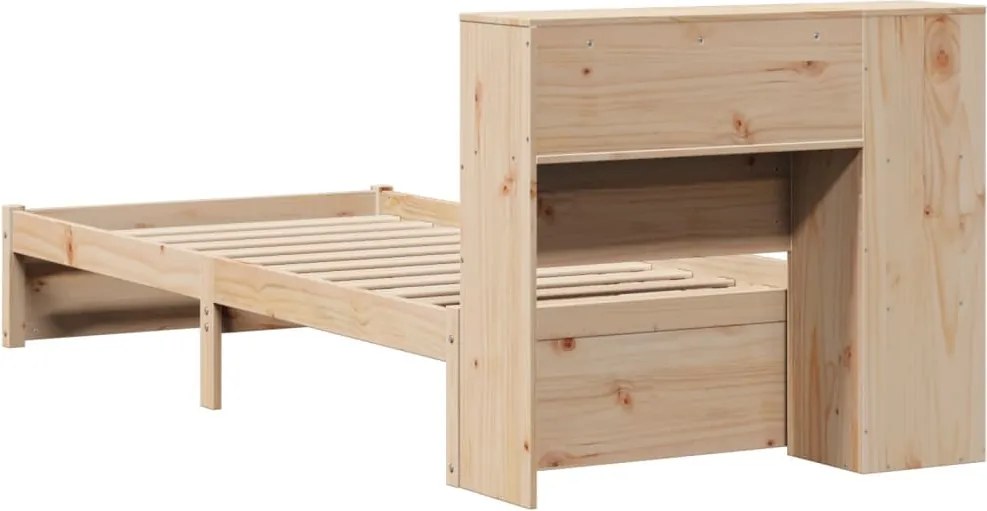 Postel s knihovnou bez matrace 75 x 190 cm masivní borovice 3322369