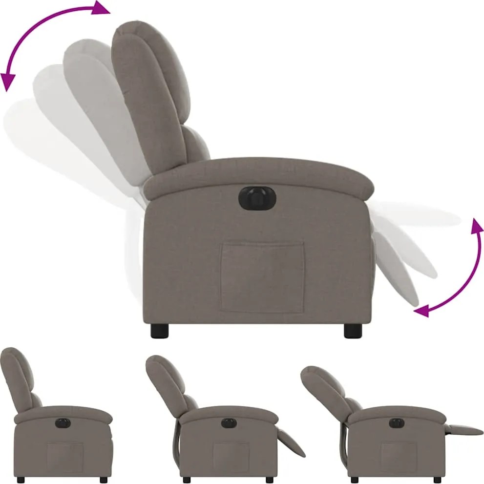 Elektrické polohovací křeslo taupe textil 3204148