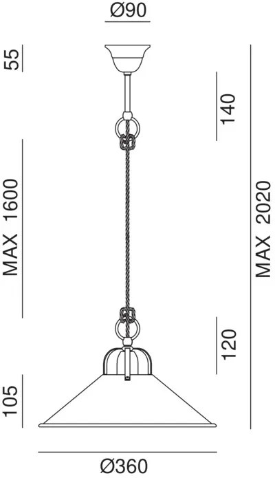 Il Fanale Rustikální závěsné svítidlo CASCINA ø 360 mm