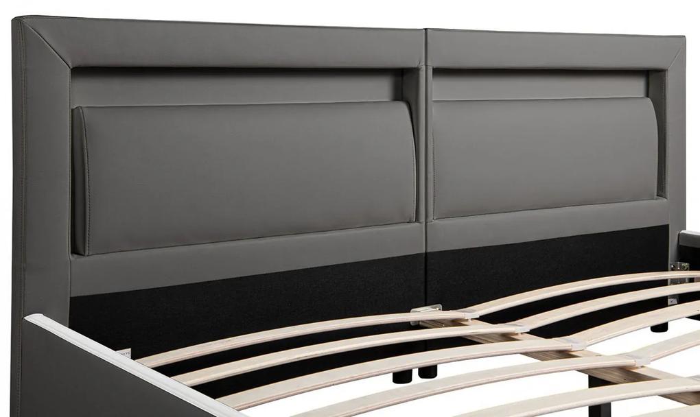 Goleto Čalouněná postel Murcia s LED osvětlením 180 x 200 cm | tmavě šedá