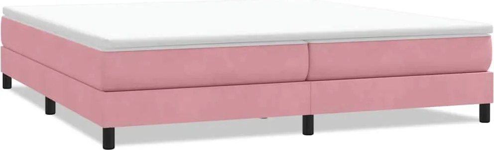 Postel Box Spring bez matrace růžová 200x220 cm samet 3315896