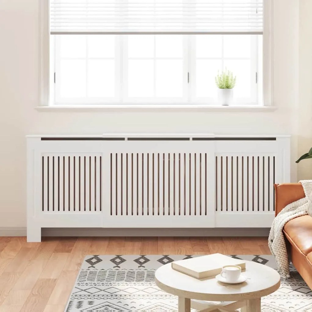 Kryt radiátoru 2 ks Bílá 205 x 20,5 x 81,5 cm Kompozitní dřevo 3403237