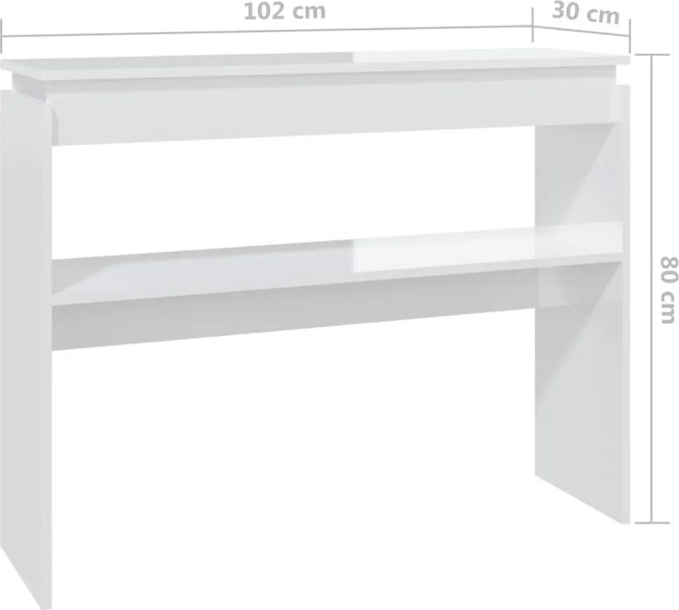 vidaXL Konzolový stolek 102 x 30 x 80 cm dřevotříska [815221] Barva: Bílá