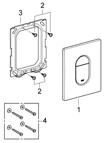GROHE 38844000 - Splachovací tlačítko ARENA COSMOPOLITAN 156 × 197 mm chrom