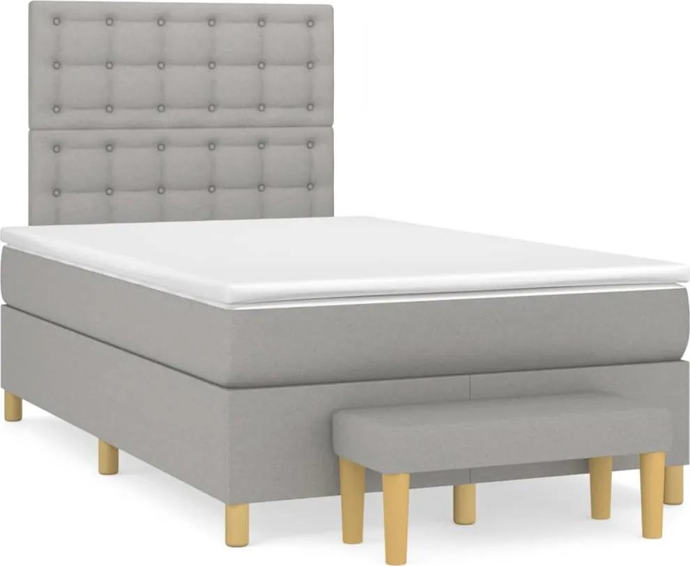 vidaXL Box spring postel s matrací 120x200 cm textil [3137464] Barva: Tmavě šedá