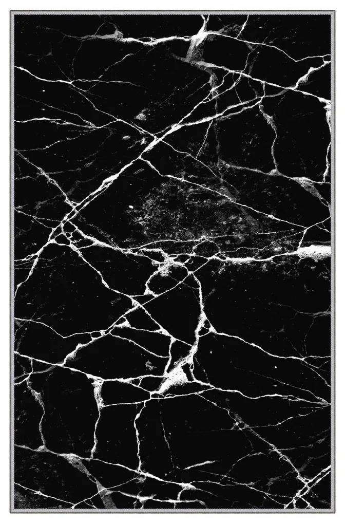 Koberec Black Marble 80x150 cm černý