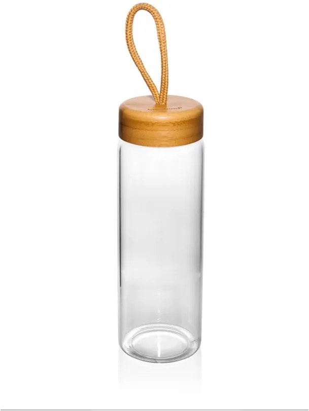 Skleněná lahev s bambusovým uzávěrem Bambum Diem, 400 ml