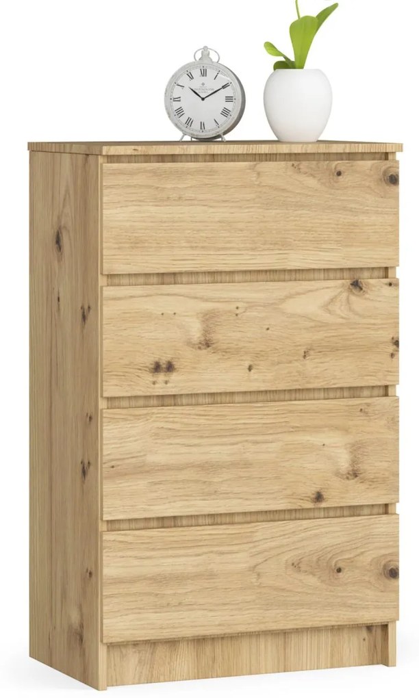 Komoda Kuba 60 cm - 4 šuplíky dub artisan