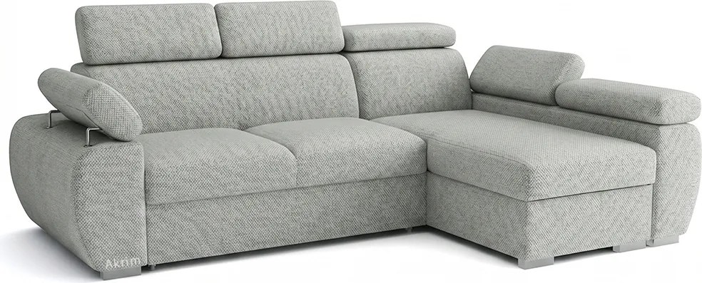 Sedací souprava BASTON | 255x170 cm | rozkládací + úložný prostor | aragon 90 šedá | FUNKČNÍ TKANINA