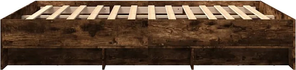Rám postele bez matrace kouřový dub 160x200cm kompozitní dřevo 3295643