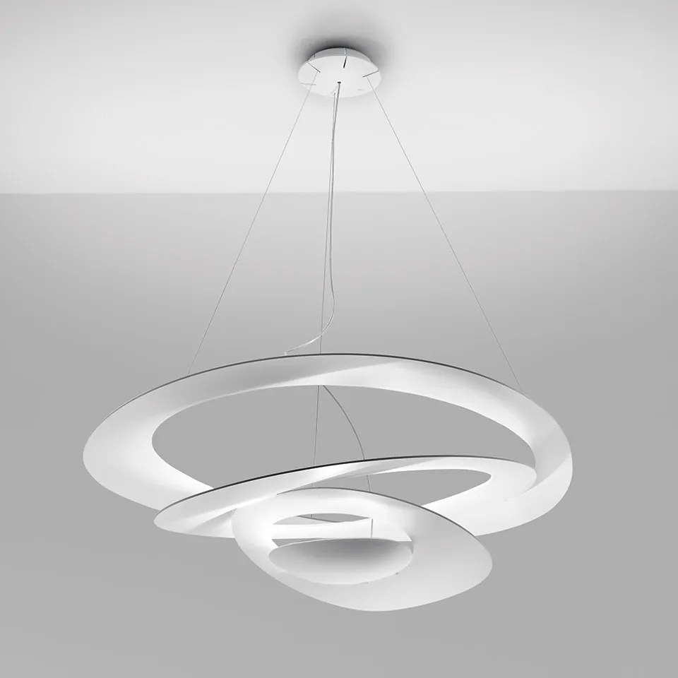 Artemide 1239010A Pirce sospensione halo, bílé designové závěsné svítidlo, 1x400W R7s, 97x94cm