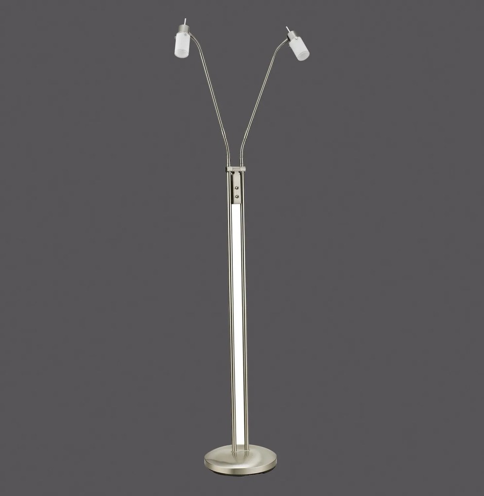 Just Light. Stojací LED lampa Max, 2x4W, 840lm, 3000K, ocelová, pr. 25 x 161 cm