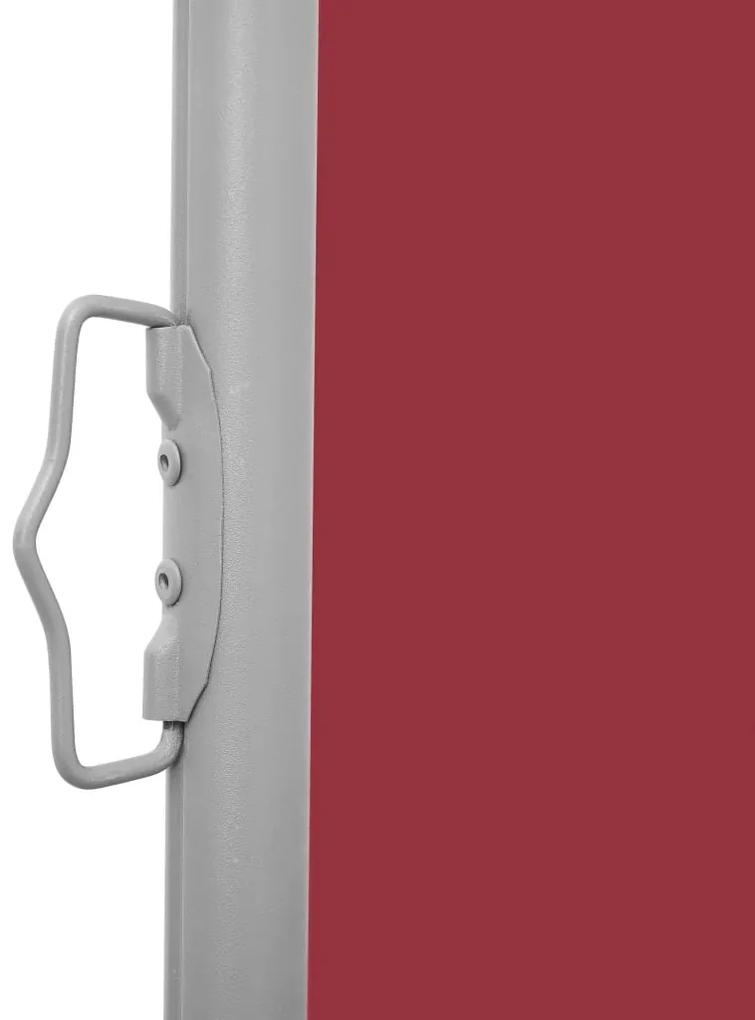 Zatahovací boční markýza / zástěna červená 100 x 1000 cm,  48477