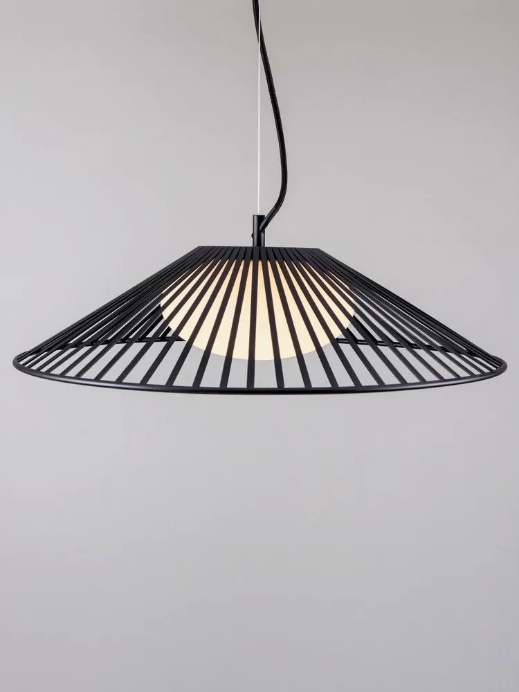 Matně černé kovové LED závěsné svítidlo se skleněným stínidlem ø 50 cm Brume – Nova Luce
