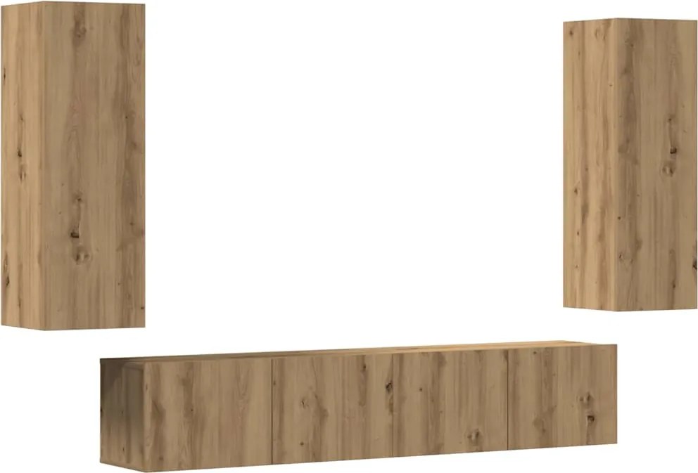 Nástěnné TV skříňky 4 ks dub artisan kompozitní 3328948