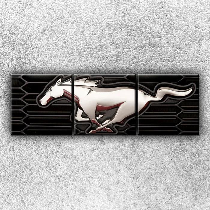3 dílný obraz na stěnu Logo koně