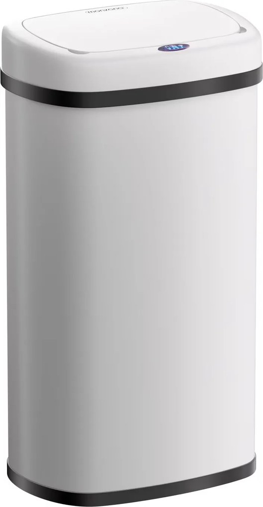 Deuba Bezdotykový hranatý odpadkový koš s USB 50 L - bílý