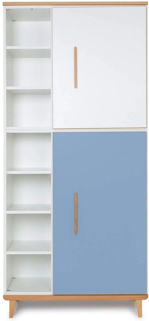 De Breuyn Dětská šatní skříň DeBreuyn Nado 2D 198 cm | modrá, bílá