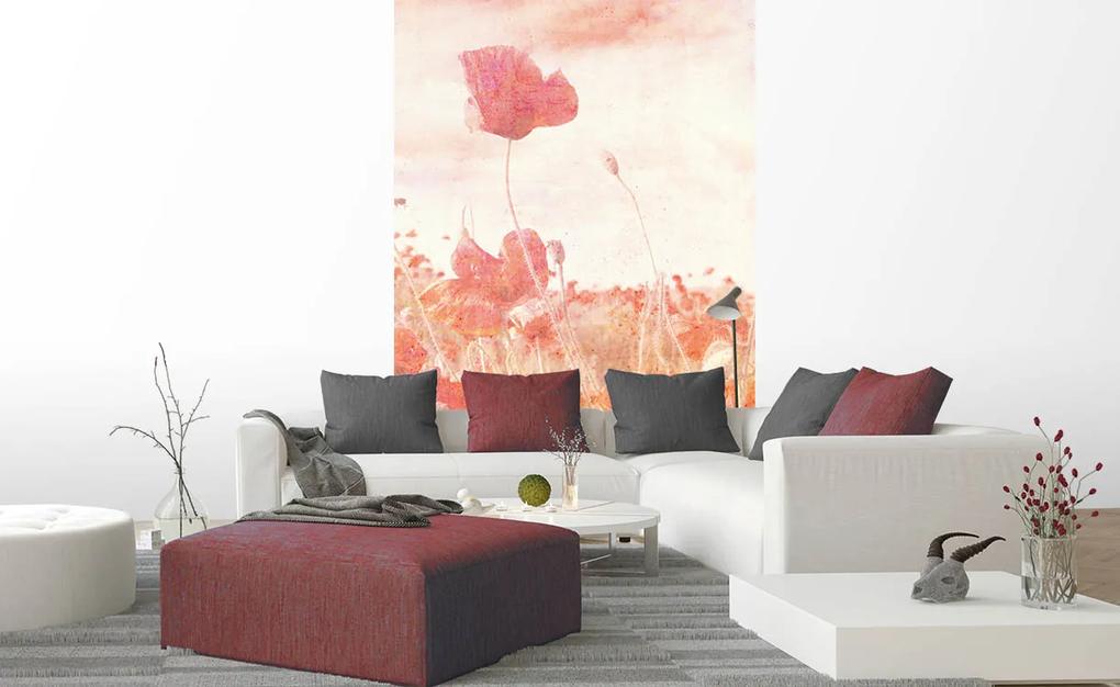 DIMEX | Vliesová fototapeta na zeď Abstrakt vlčí máky MS-2-0368  | 150 x 250 cm | růžová, červená
