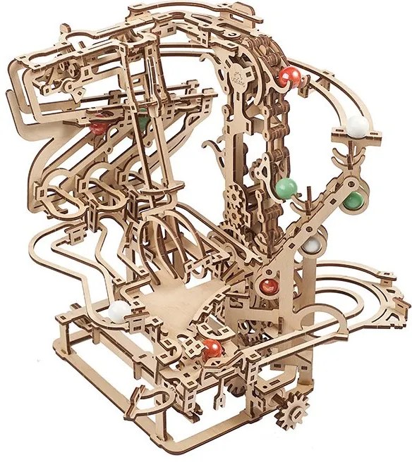 Ugears 3d kuličková dráha marble run: chain hoist 400 dílků