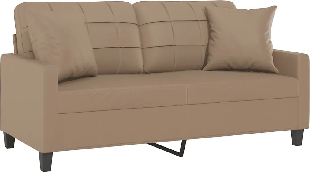 2místná pohovka s polštáři cappuccino 140 cm umělá kůže 3200807