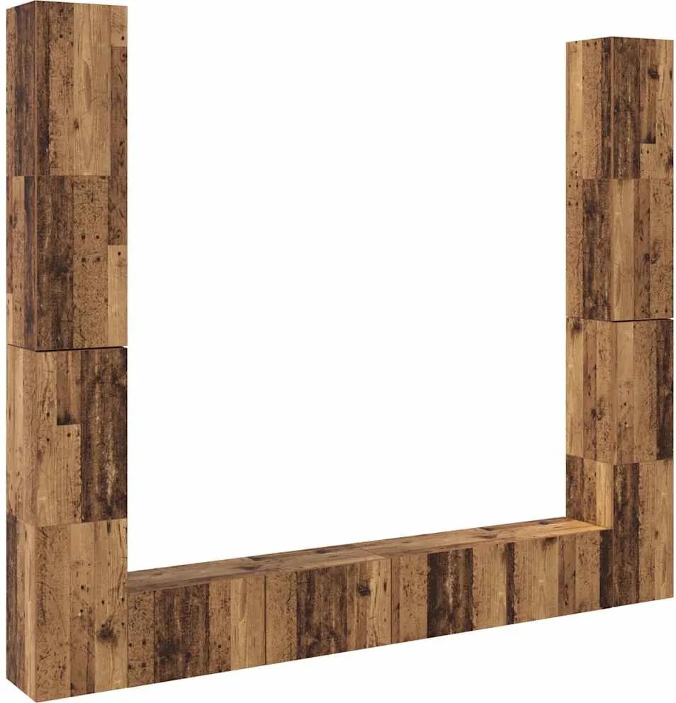 Nástěnné TV skříňky 6 ks Old Wood kompozitní 3328987