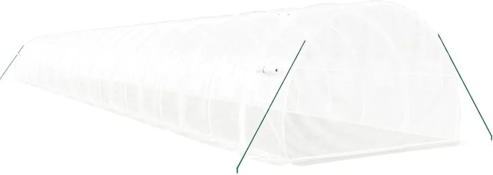 Skleník s ocelovým rámem bílý 66 m² 22 x 3 x 2 m 3188059