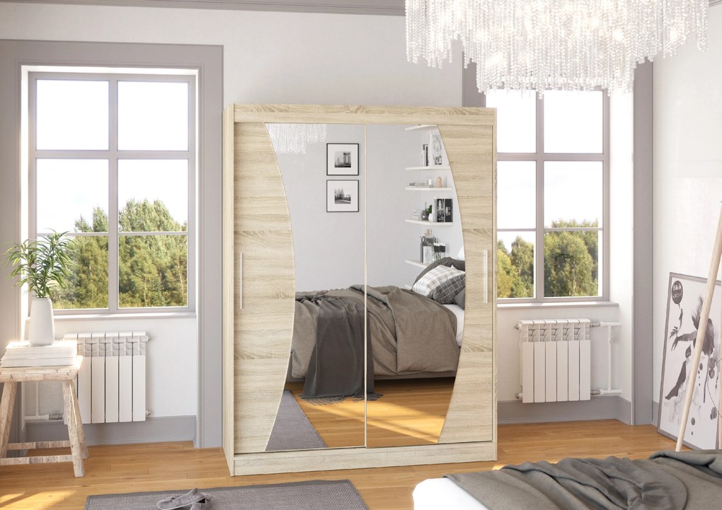 ADRK Furniture Skříň posuvná se zrcadlem MODESTO 150 ADRK-SW-MOD-S-150