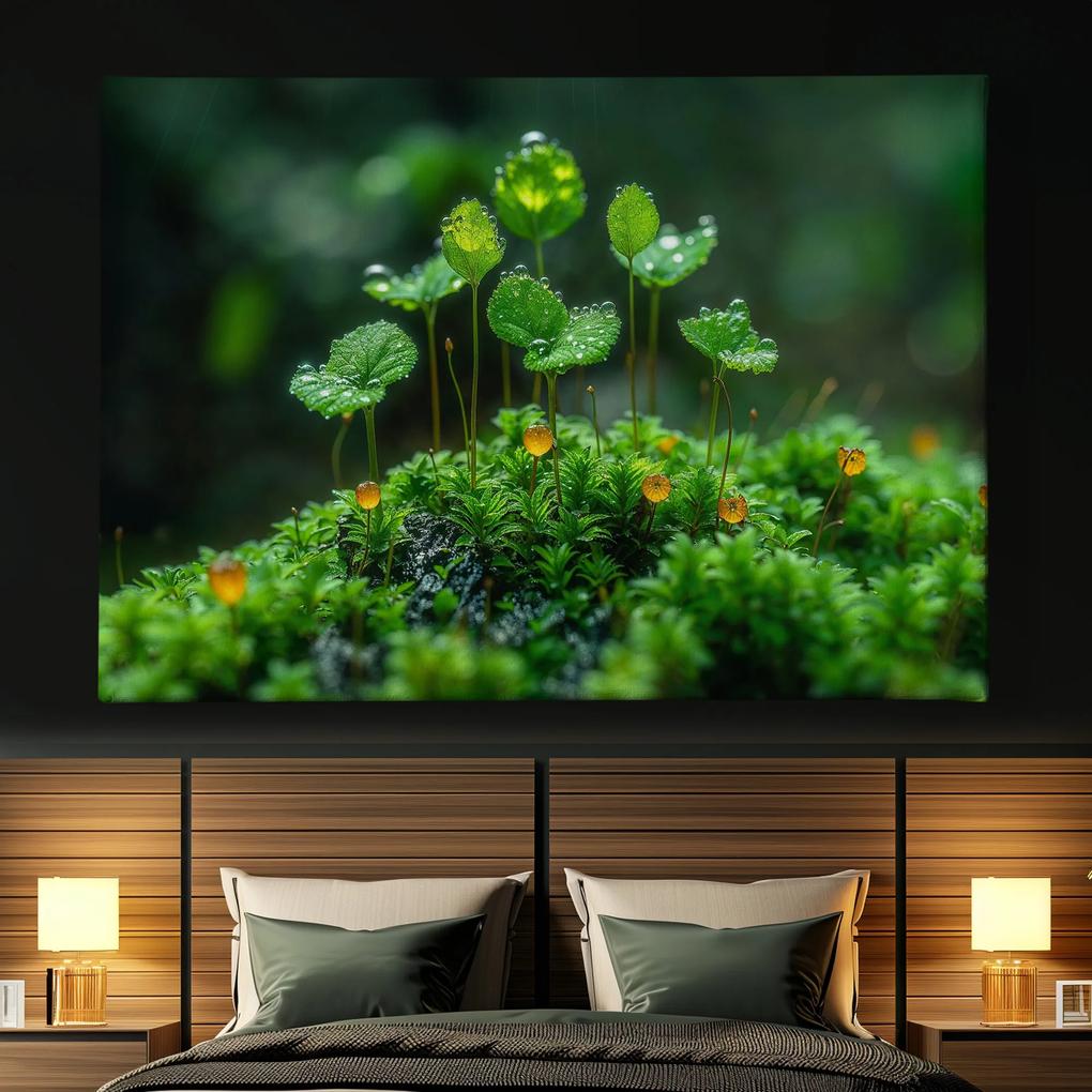 Obraz na plátně - Květinový lesík deštěm zkropený FeelHappy.cz Velikost obrazu: 60 x 40 cm