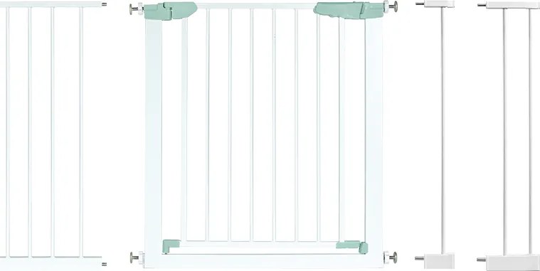 Costway Baby Door Gate 80-132 cm Kovová schodišťová brána Bez vrtání 80, bílý