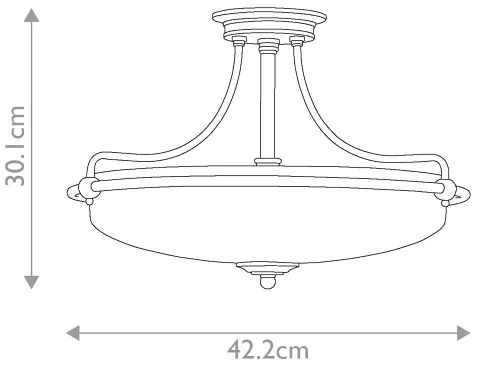 Elstead QZ-GRIFFIN-SFS-PN - Přisazený lustr GRIFFIN 3xE27/100W/230V bronz