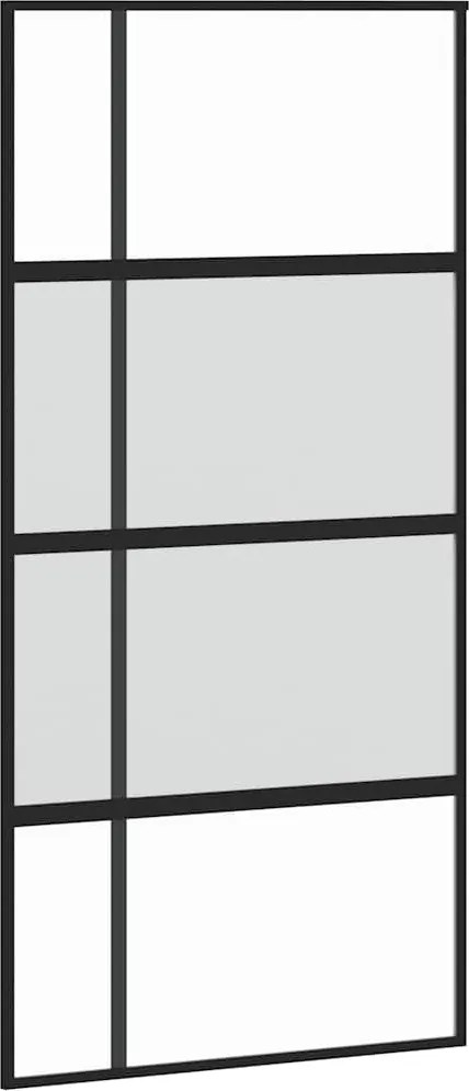 Posuvné dveře s kováním 102,5x205 cm tvrzeného sklo a hliník 3333036