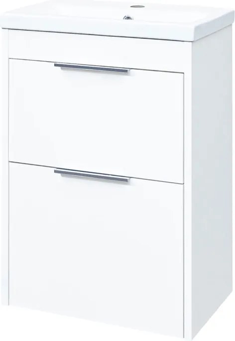Mereo Mereo, Vigo, koupelnová skříňka s keramickým umyvadlem, 51 cm, bílá, dub, CN310