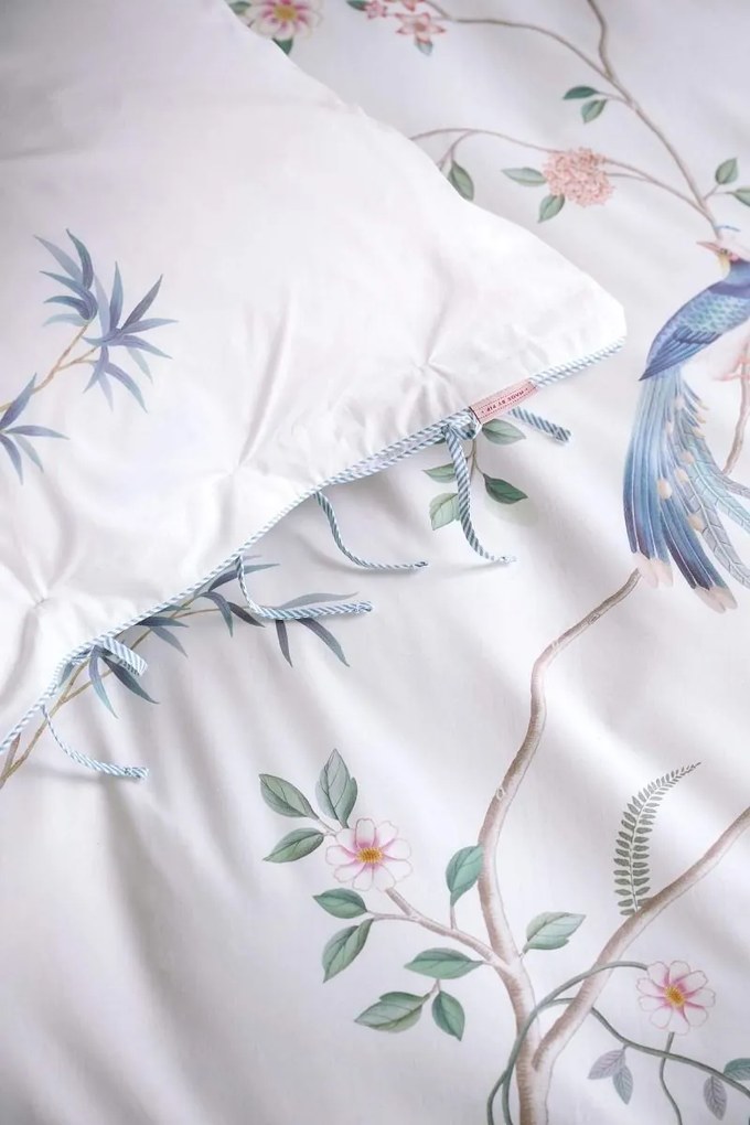 Pip Studio perkálové povlečení Bamboo Blossom bílý 140x200 + 70x90 cm (Kvalitní perkálové povlečení na jednolůžko v dárkovém boxu)