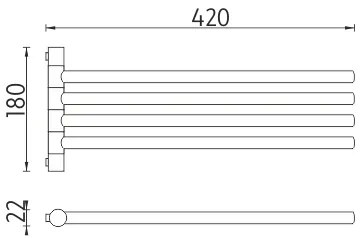 Nimco Držák na ručníky otočný, 42 cm BR 11096-4-26