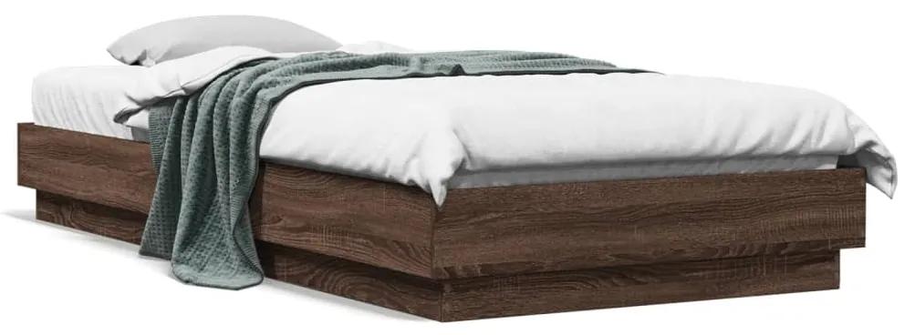 Rám postele hnědý dub 100 x 200 cm kompozitní dřevo,  839601